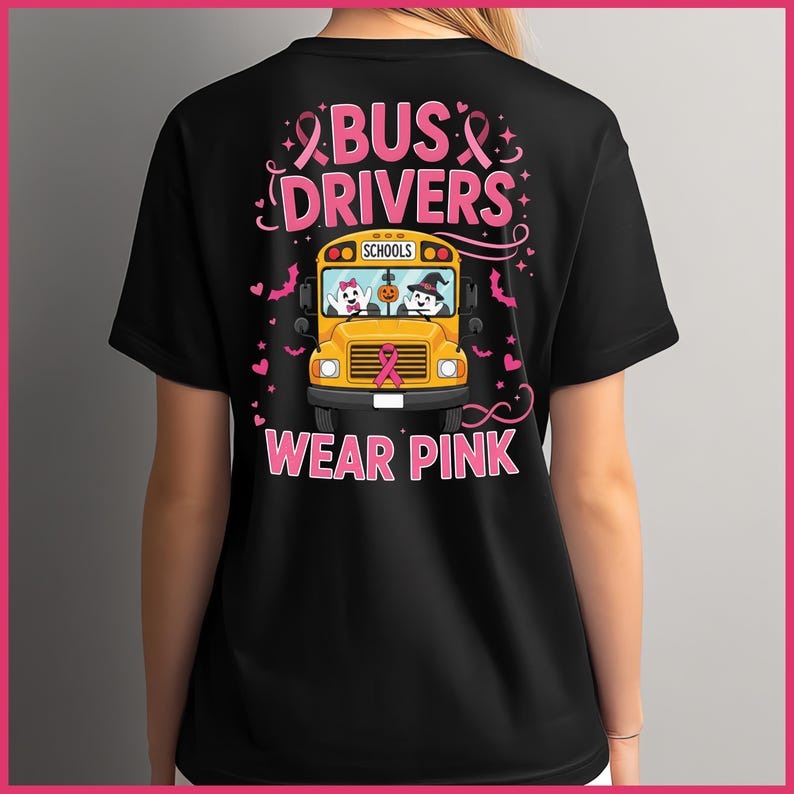 Breast Cancer Awareness Bus Drivers Bundle Png,we Wear Pink Bus Drivers ...