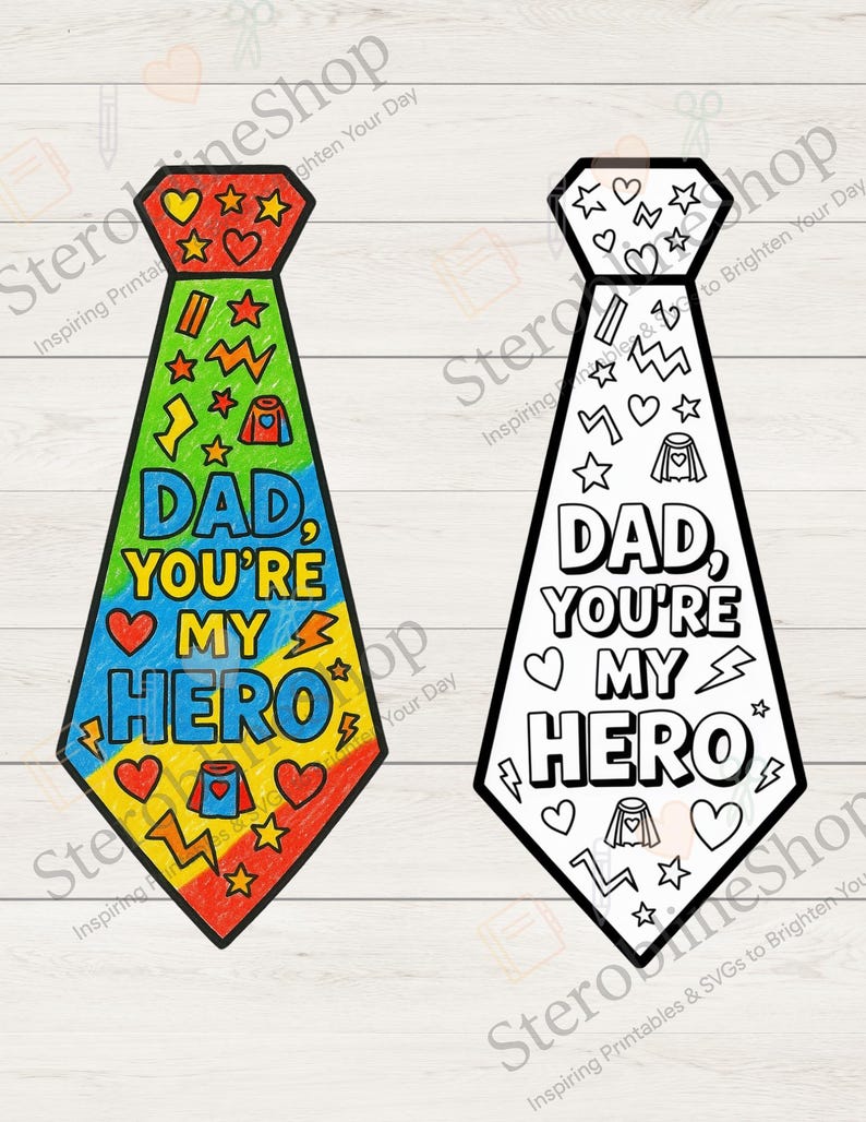 Father’s Day Tie Craft for Dad – Printable Card Gift for Kids, Bible ...