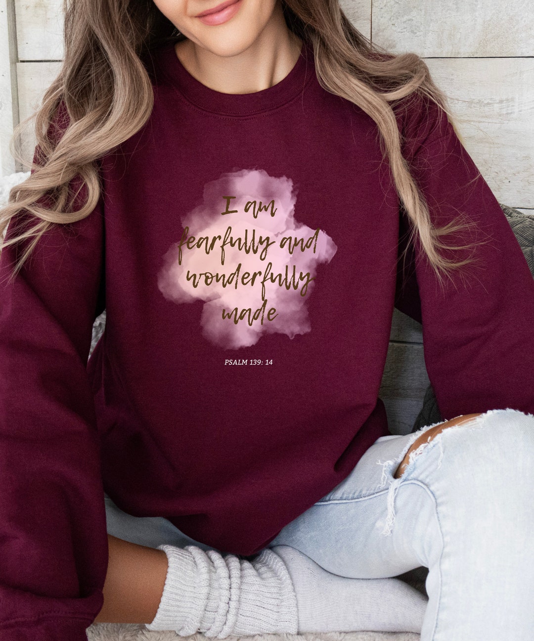 Inspirational Bible Verse Crewneck Psalm 139 Scripture Sweatshirt ...