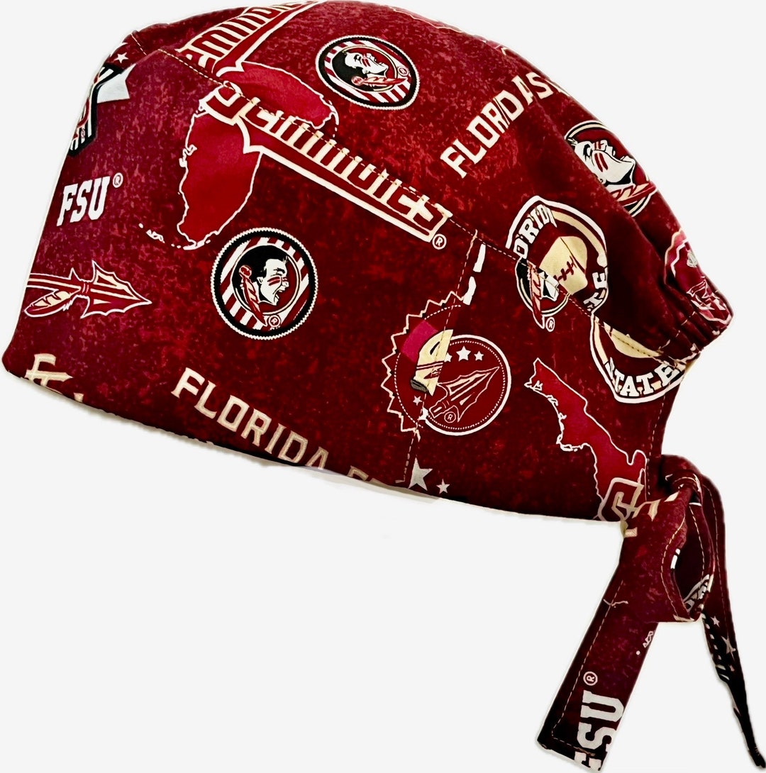Scrub Cap Hat Unisex Tie Back FSU Seminols - Etsy