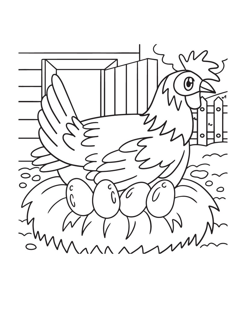 Farm Coloring Book - 15 Pages - Digital Download - Etsy