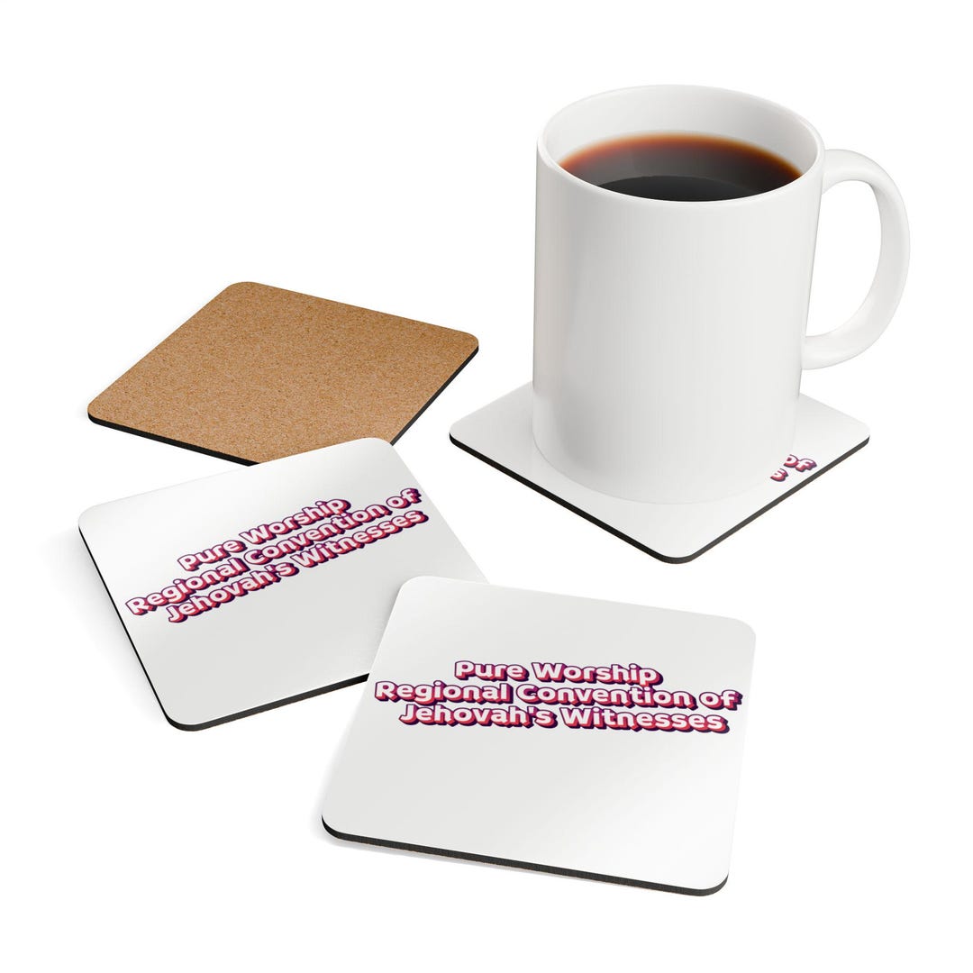 Jehovah's Witnesses Coaster Set - Pure Worship Corkwood Drink Coasters ...