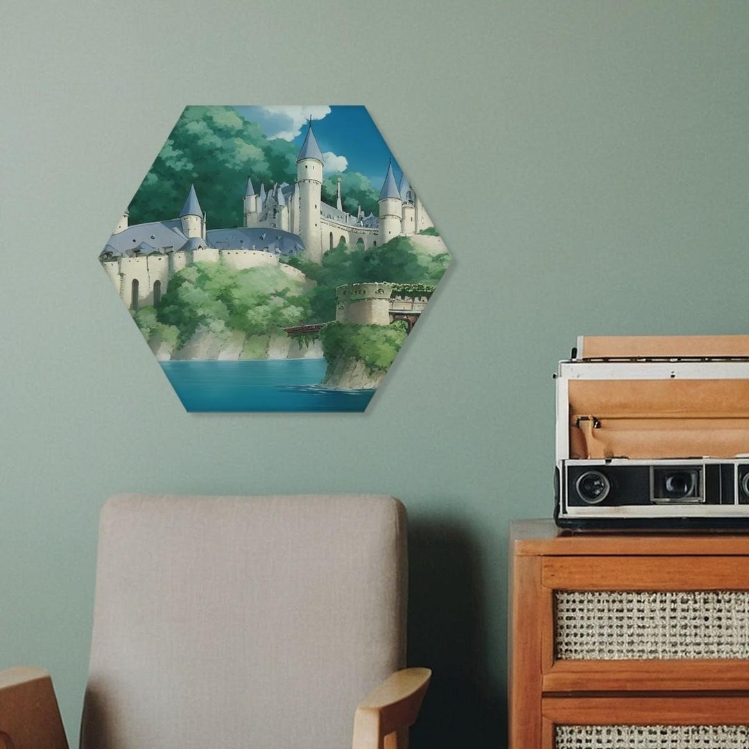 Hexagon Sound Absorbing Panels Anime Style Castle - Etsy