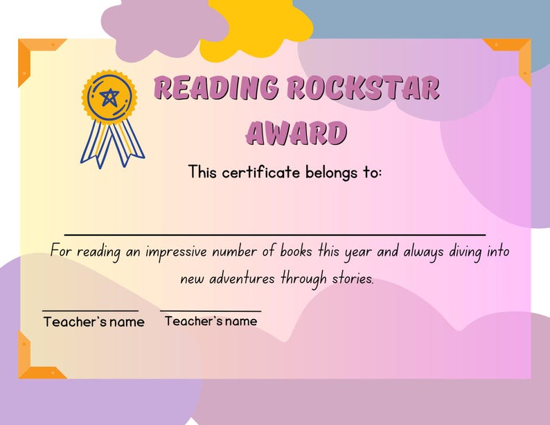 Cerficate Award Template - Etsy