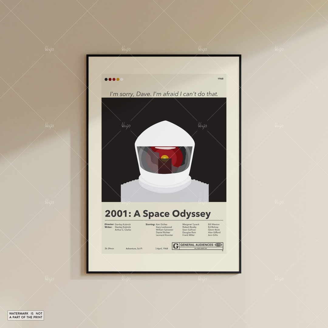 2001: A Space Odyssey Poster Stanley Kubrick Minimalist Movie Poster ...