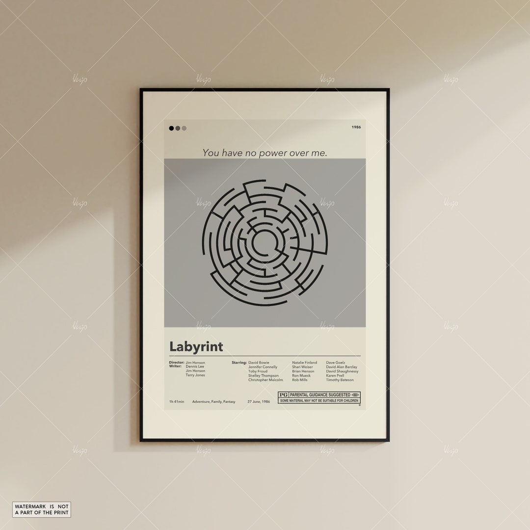 Labyrinth Poster Jim Henson Minimalist Movie Poster Custom Movie ...