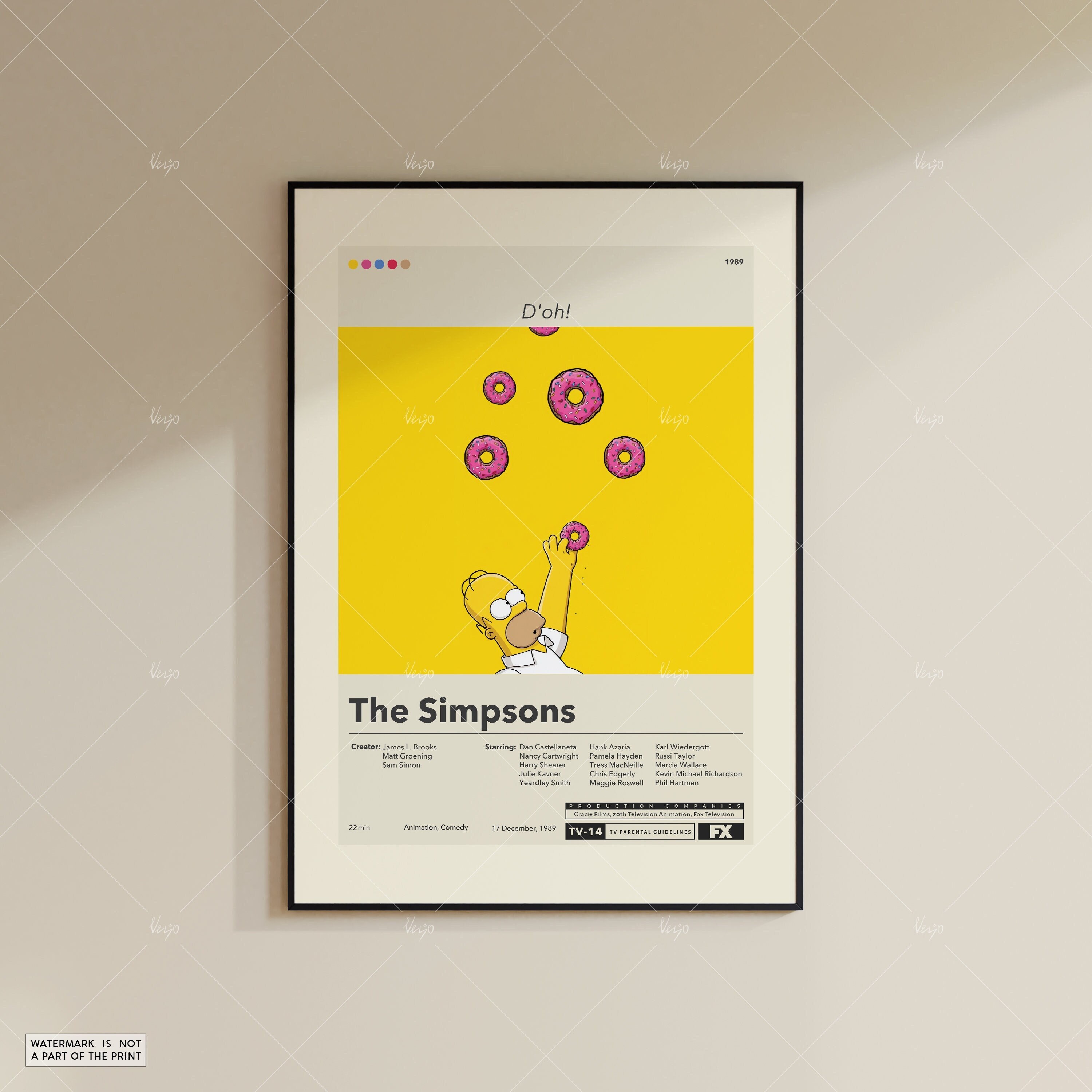 The Simpsons Poster James L. Brooks Minimalist Movie Poster Custom ...