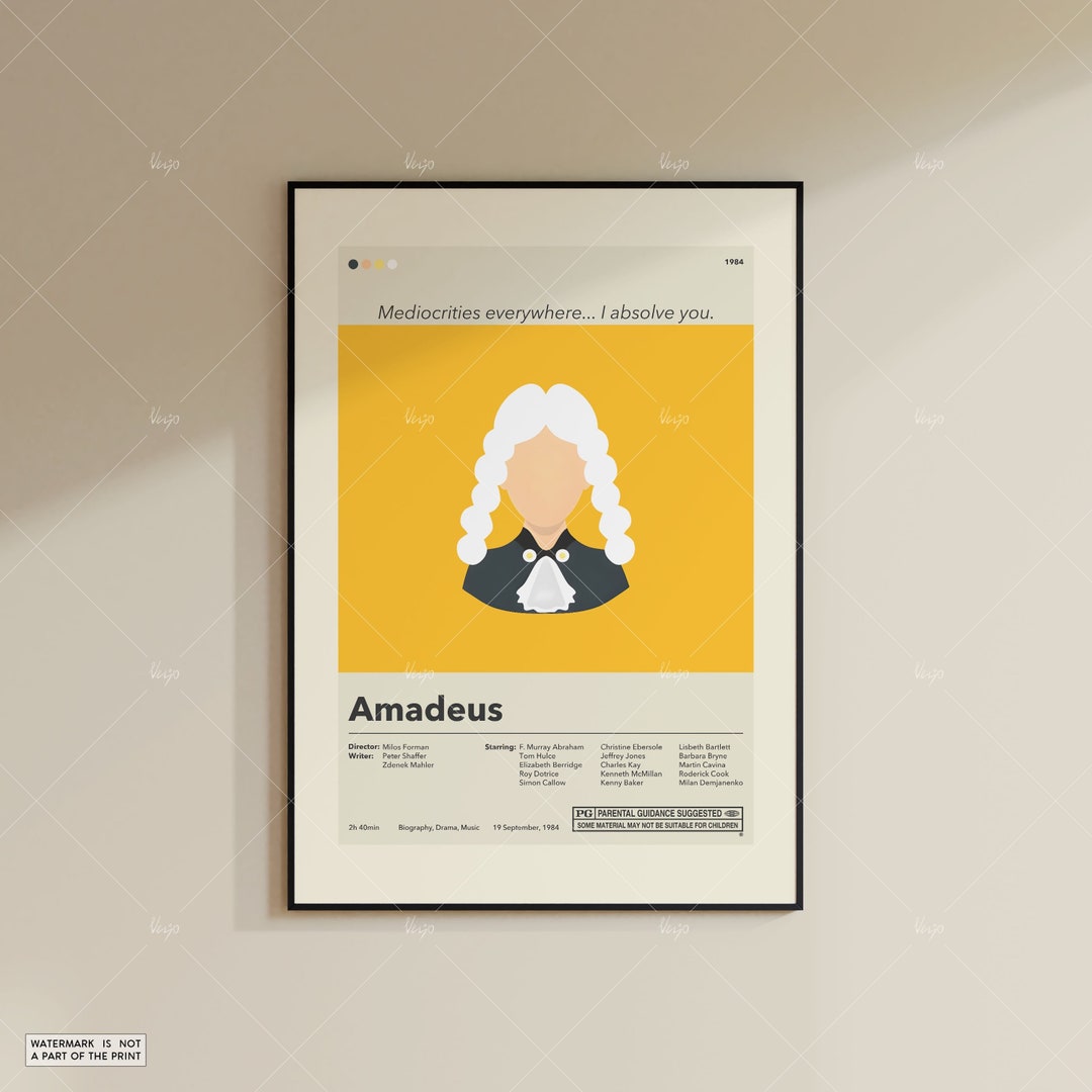 Amadeus Poster Miloš Forman Minimalist Movie Poster Custom Movie ...
