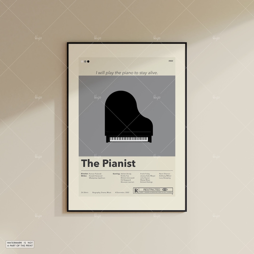 The Pianist Poster Roman Polanski Minimalist Movie Poster Custom Movie ...