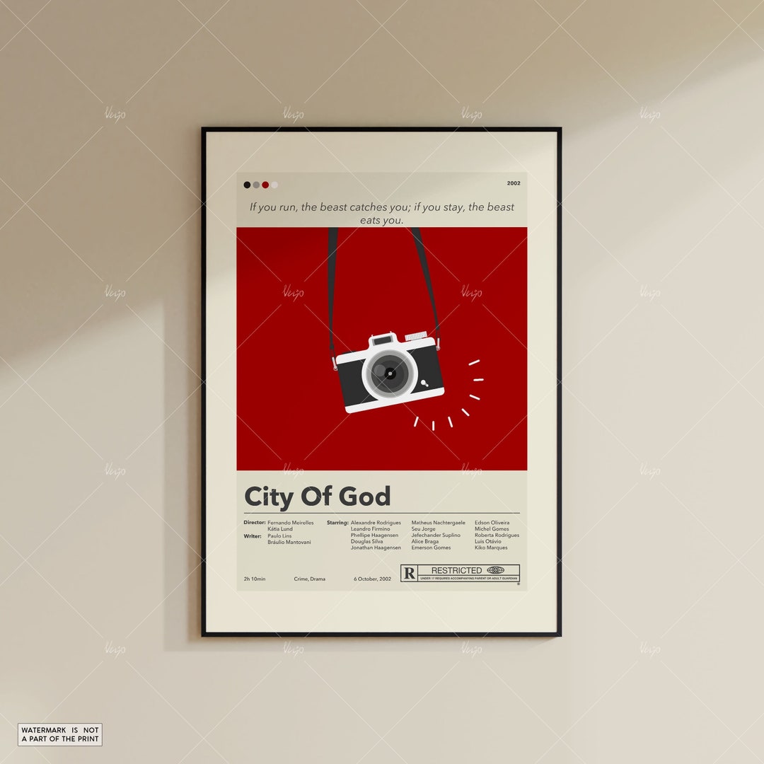 City of God Poster Fernando Meirelles Minimalist Movie Poster Custom ...