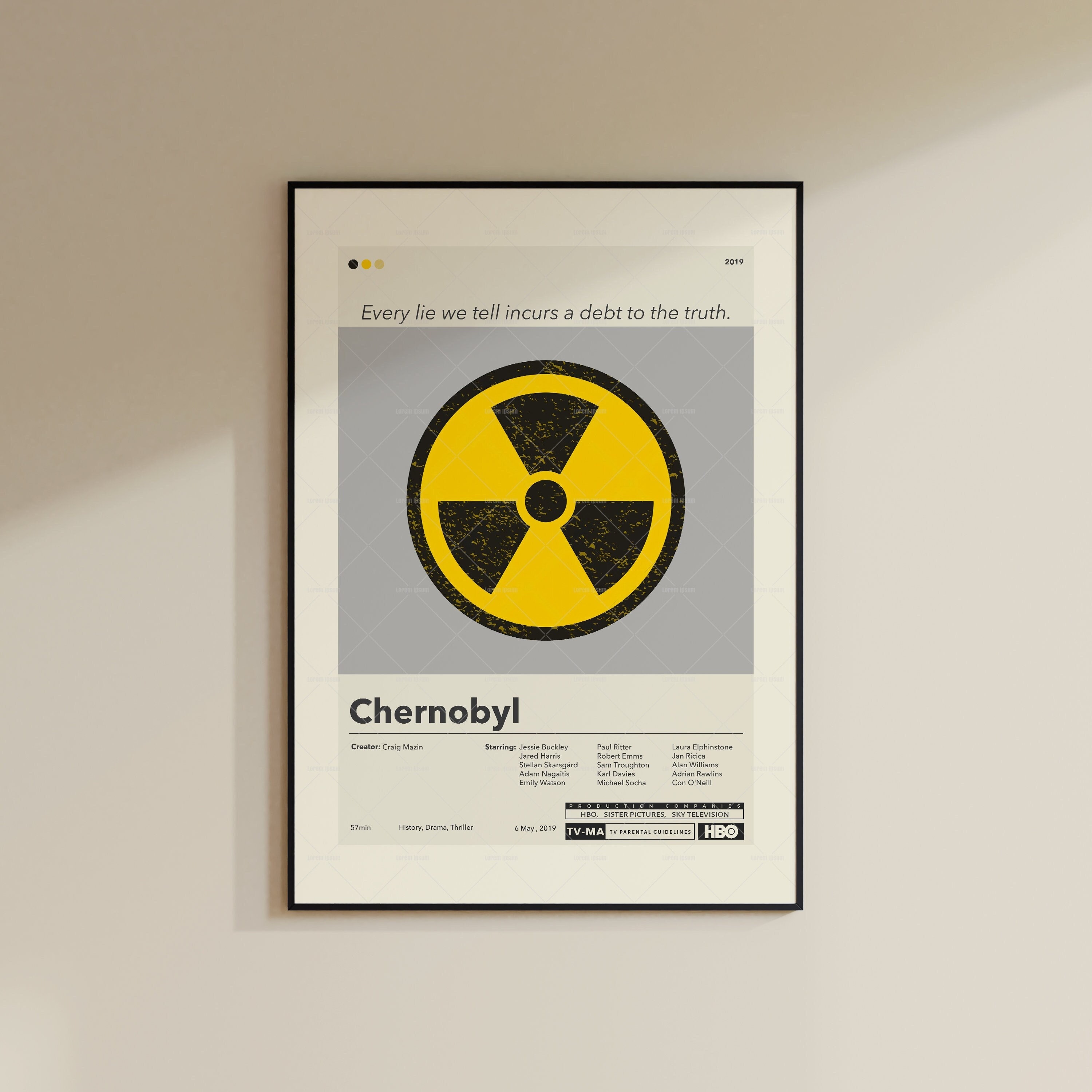 Chernobyl Poster Craig Mazin Minimalist Movie Poster Custom Movie ...