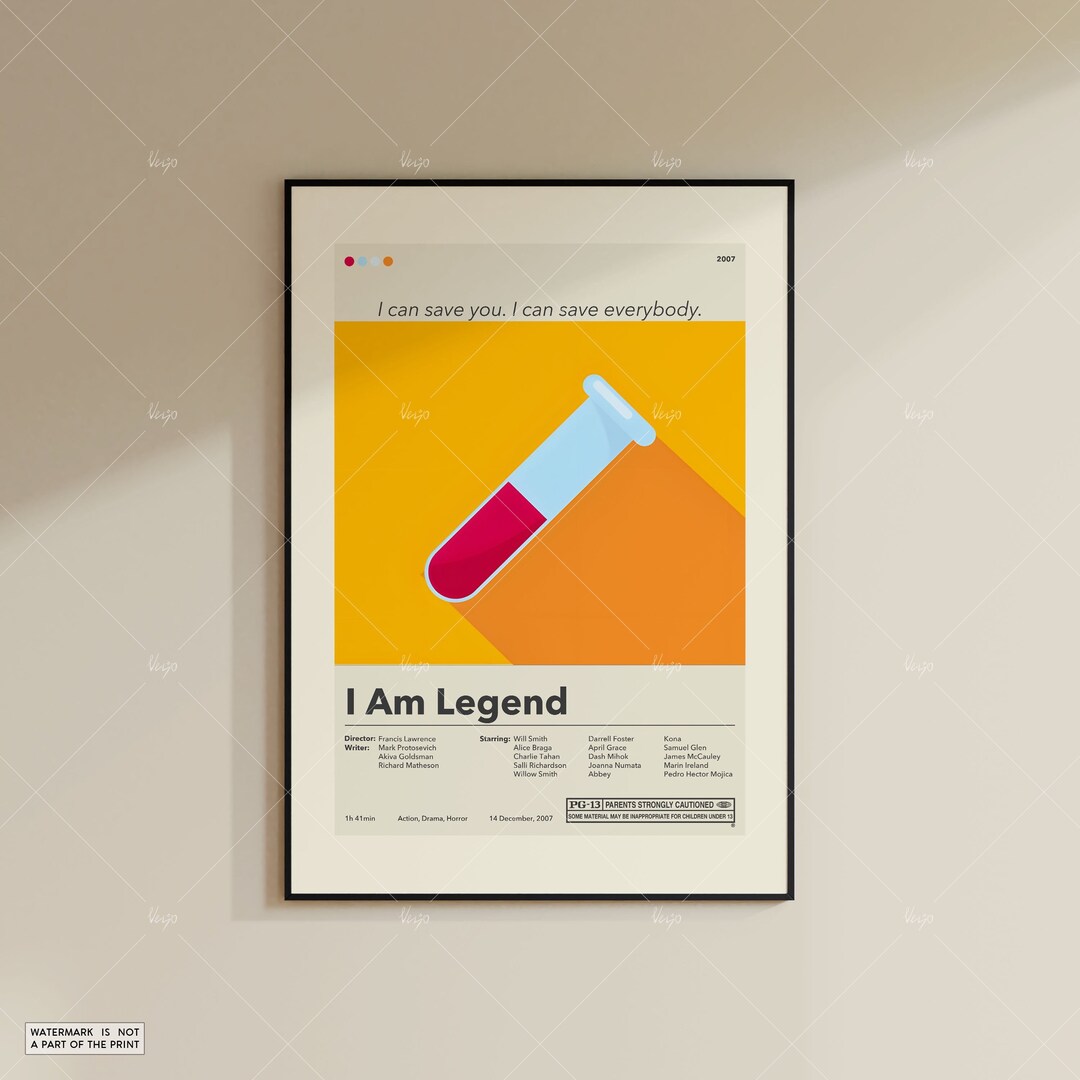 I Am Legend Poster Francis Lawrence Minimalist Movie Poster Custom ...