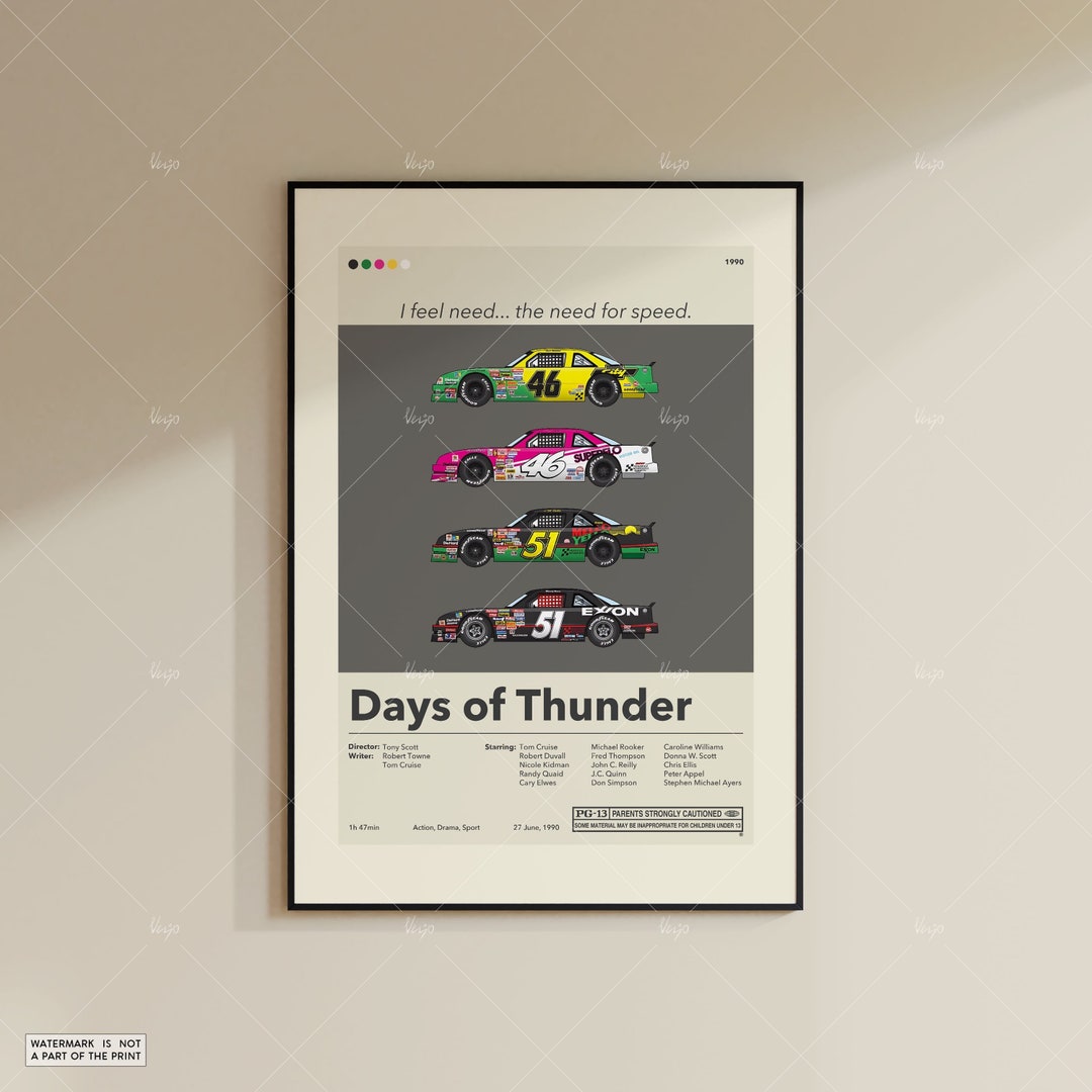 Days of Thunder Poster Tony Scott Minimalist Movie Poster Custom Movie ...