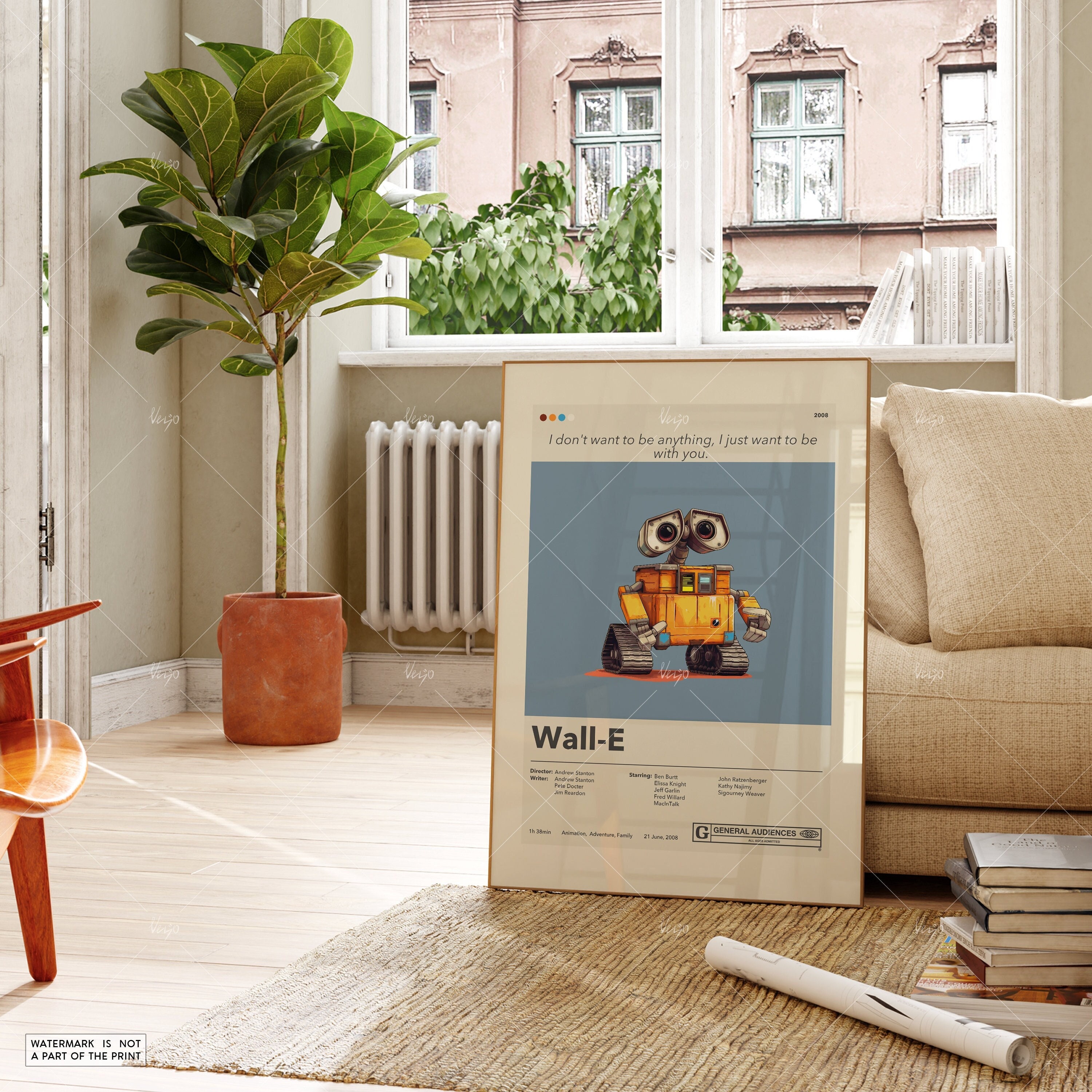 Wall-e Poster Andrew Stanton Minimalist Movie Poster Custom Movie Posters Wall Art Print Home ...