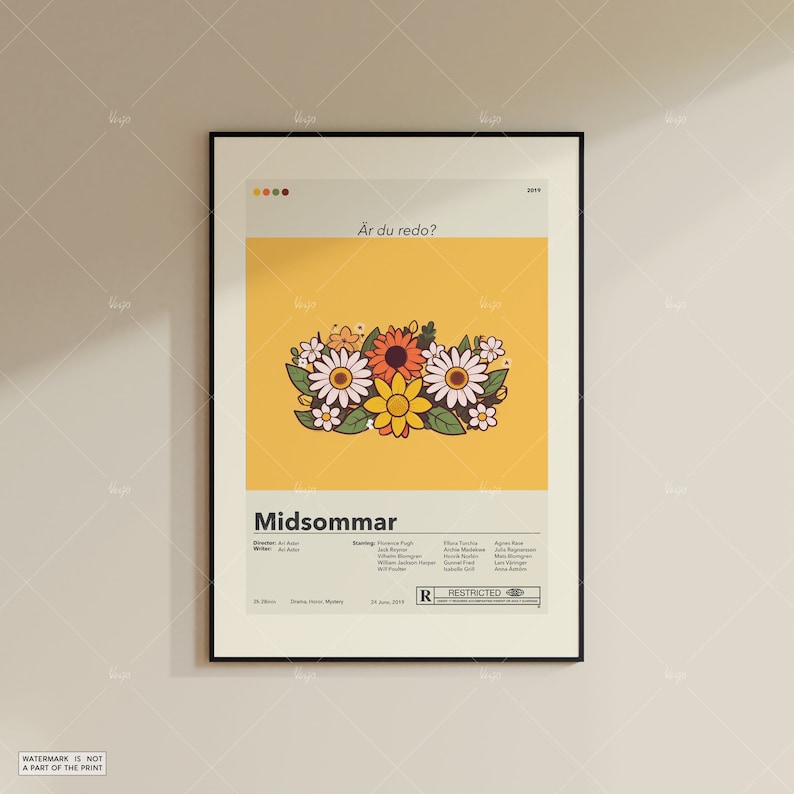 Midsommar Poster Ari Aster Minimalist Movie Poster Custom Movie Posters ...
