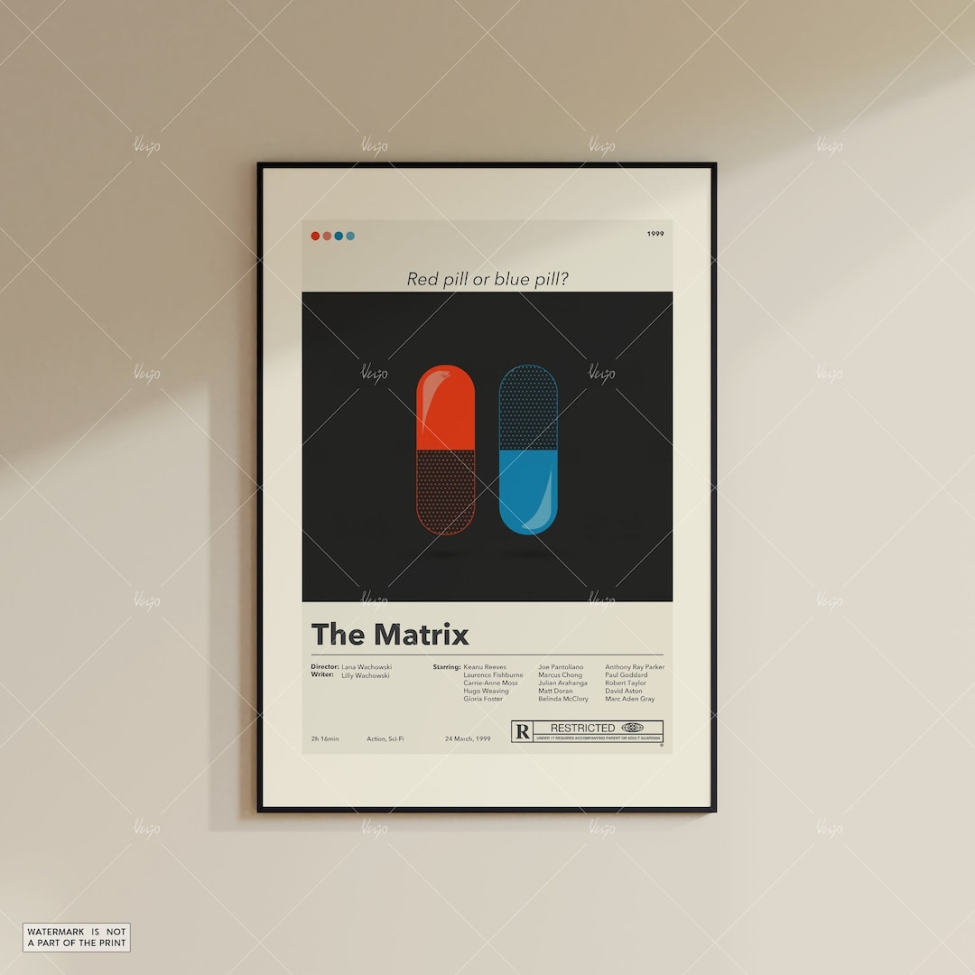 The Matrix Poster Lana Wachowski Minimalist Movie Poster Custom Movie ...