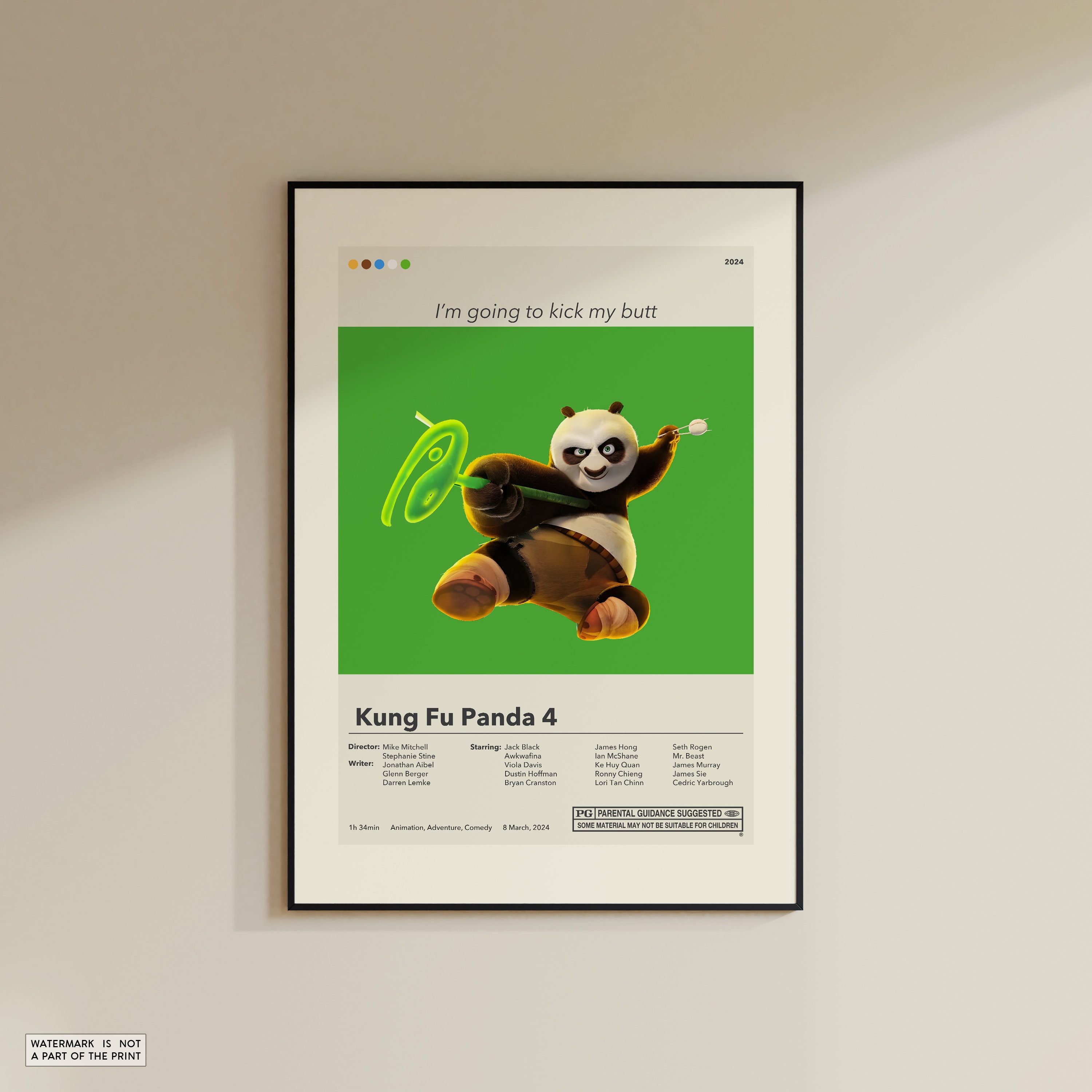 Kung Fu Panda 4 Poster Mike Mitchell Minimalist Movie Poster Custom ...