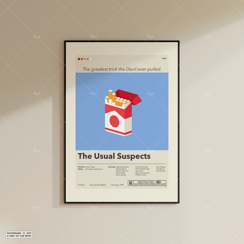 The Usual Suspects Poster Bryan Singer Minimalist Movie Poster Custom ...