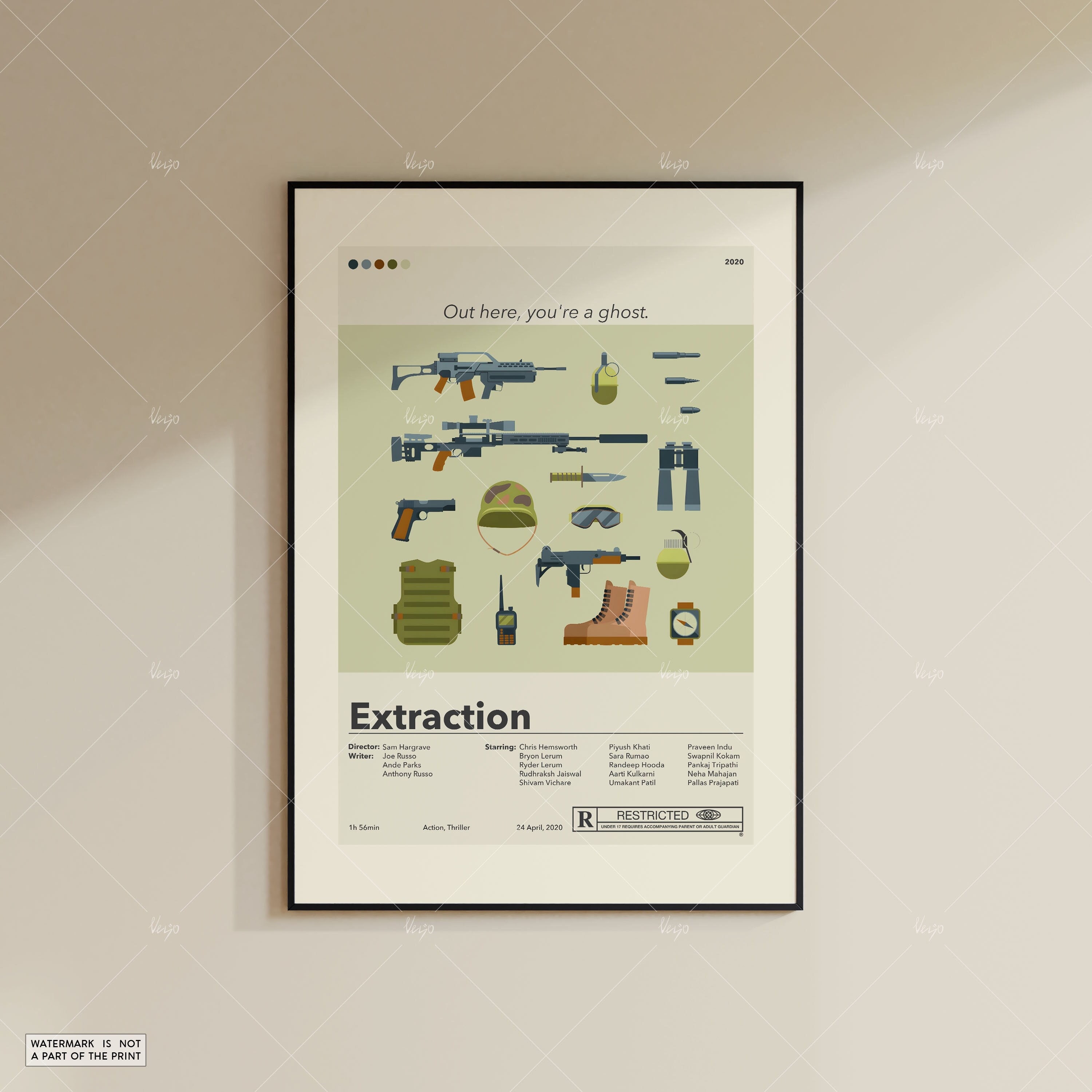 Extraction Poster Sam Hargrave Minimalist Movie Poster Custom Movie ...
