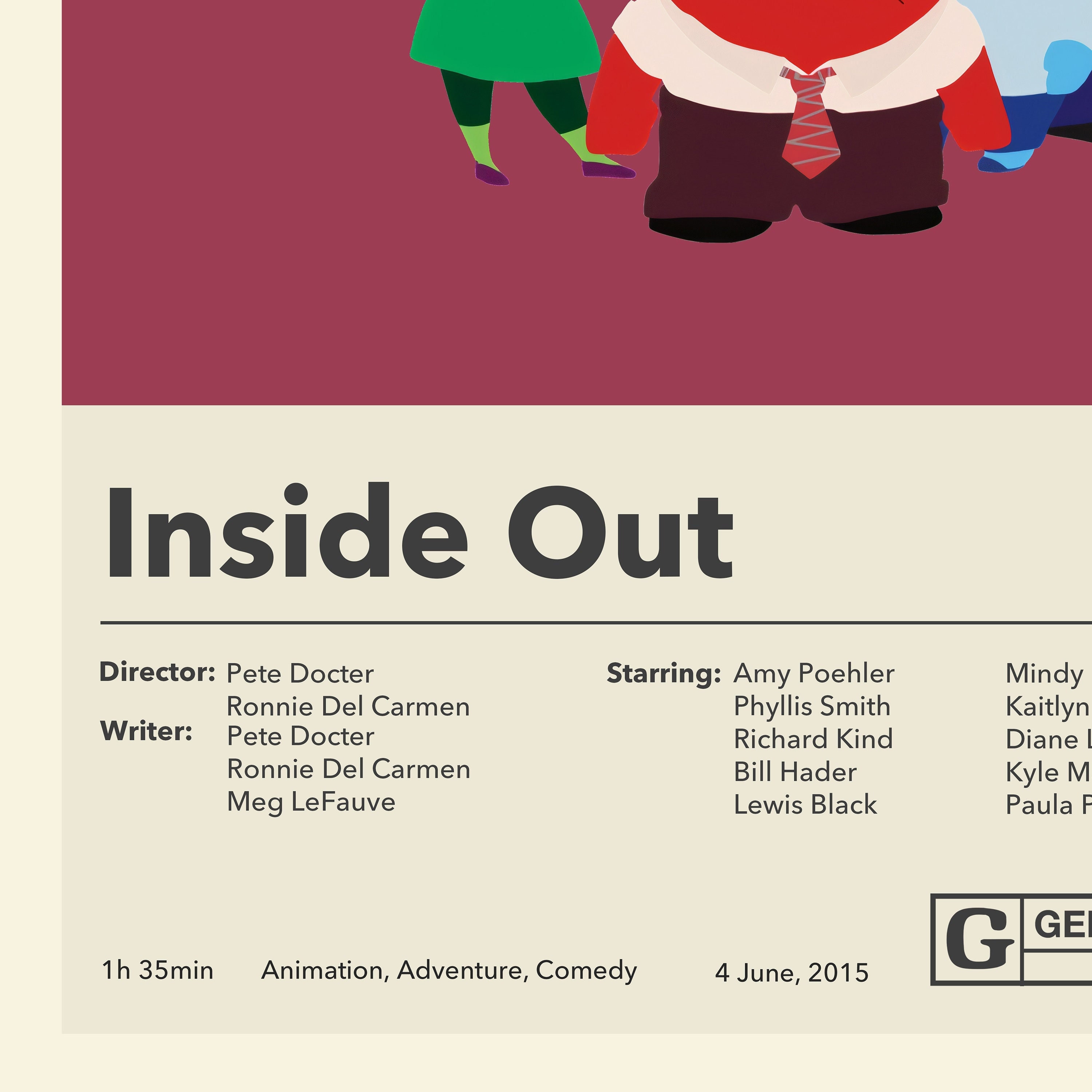 Inside Out Poster Pete Docter Minimalist Movie Poster Custom Movie ...