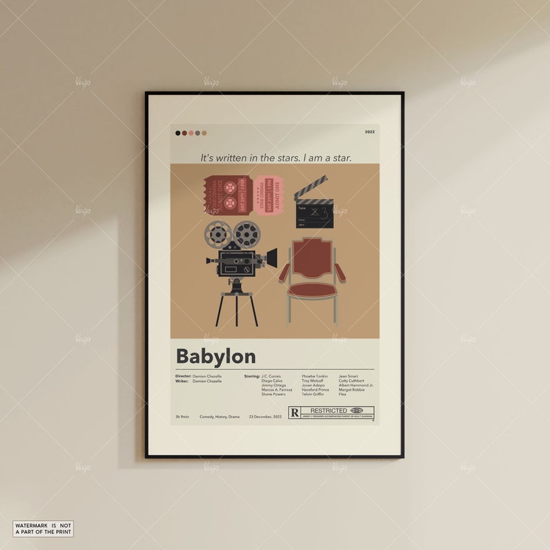 Babylon Poster Damien Chazelle Minimalist Movie Poster Custom Movie ...