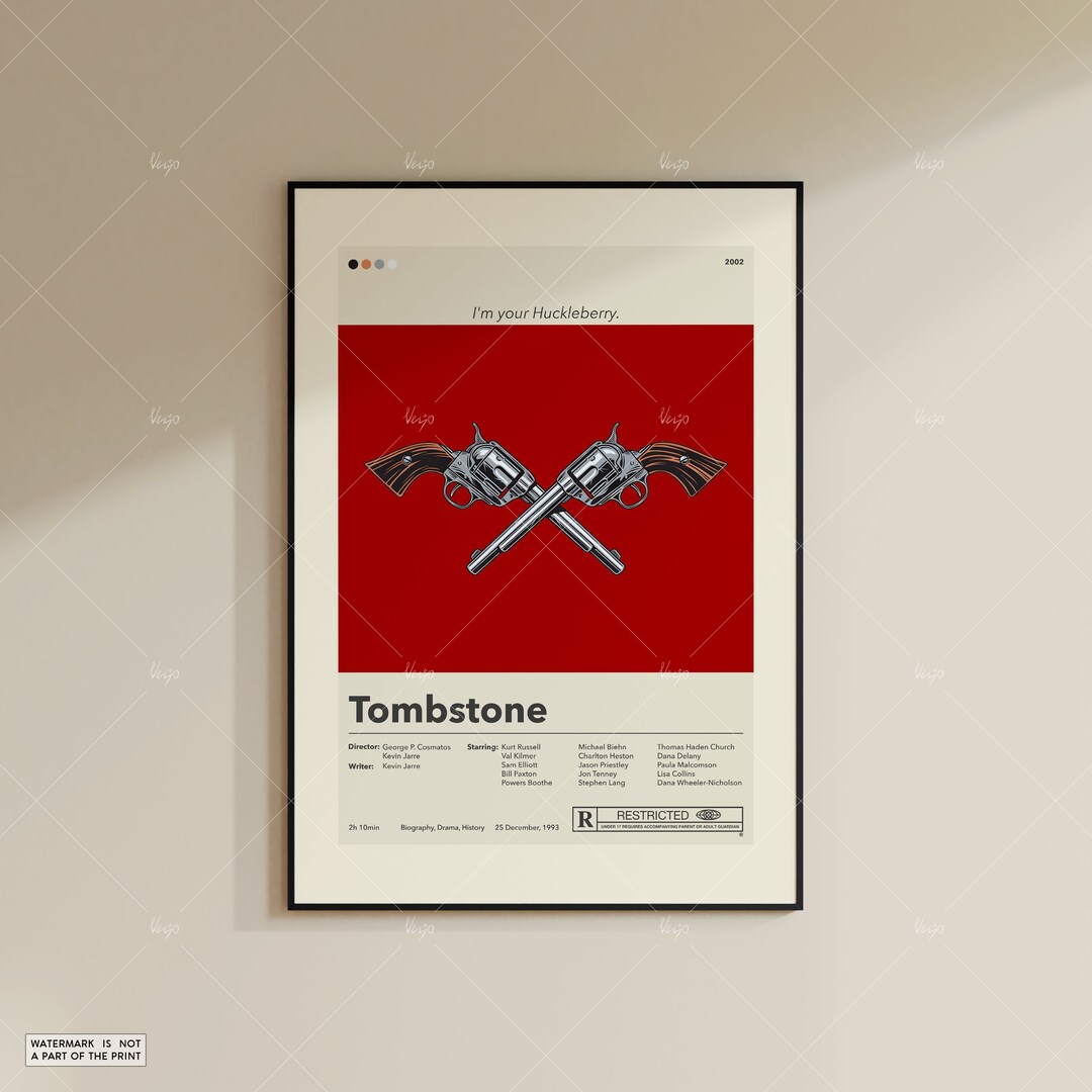 Tombstone Poster George Pan Cosmatos Minimalist Movie Poster Custom ...