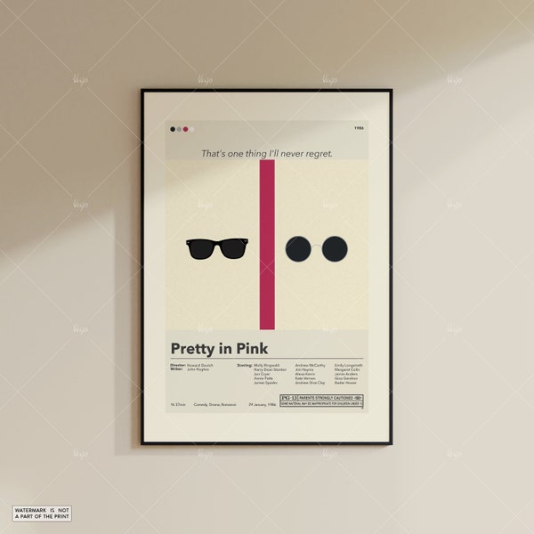 Minimalist Pretty in Pink Movie Poster - Etsy