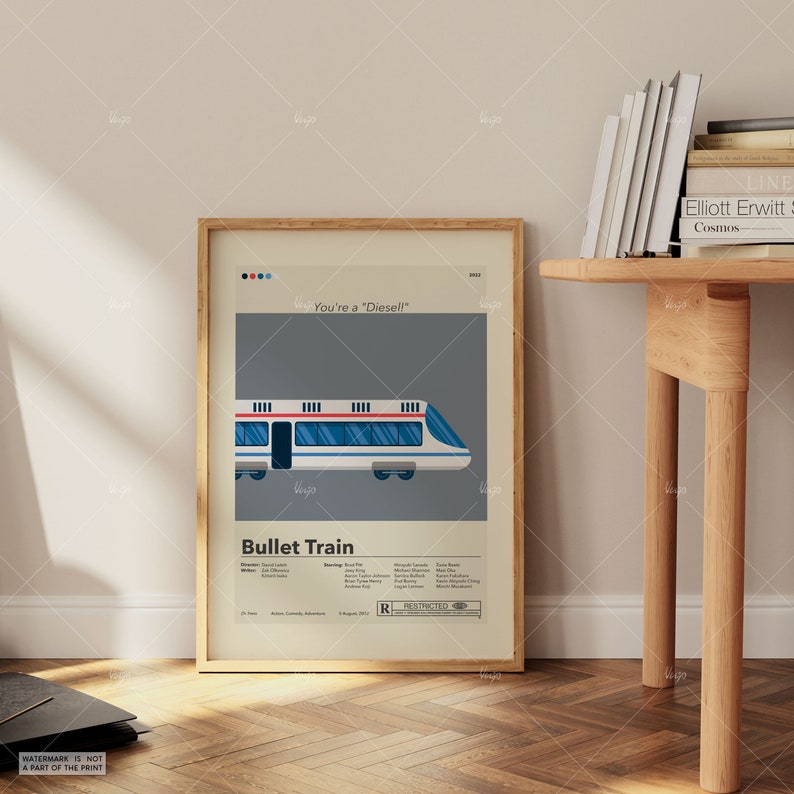Bullet Train Poster David Leitch Minimalist Movie Poster Custom Movie ...