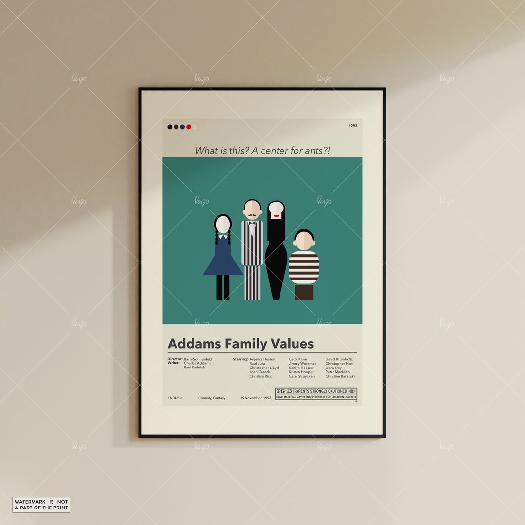 Addams Family Values Poster Barry Sonnenfeld Minimalist Movie Poster ...