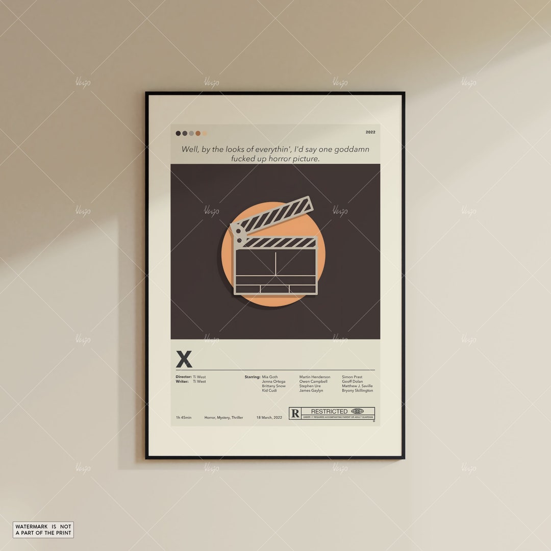 X Poster Ti West Minimalist Movie Poster Custom Movie Posters Wall Art ...