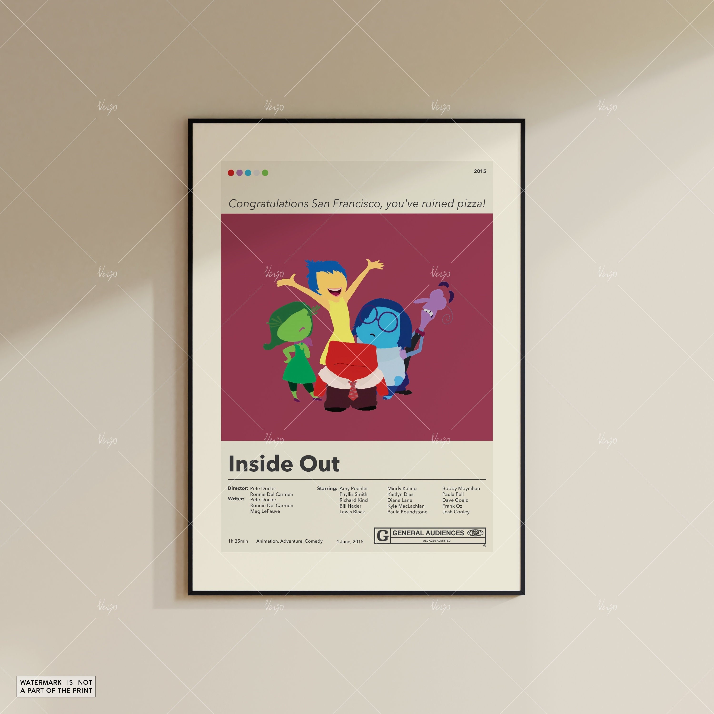 Inside Out Poster Pete Docter Minimalist Movie Poster Custom Movie ...