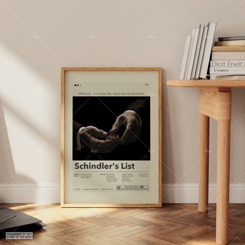 Schindler's List Poster Steven Spielberg Minimalist Movie Poster Custom ...