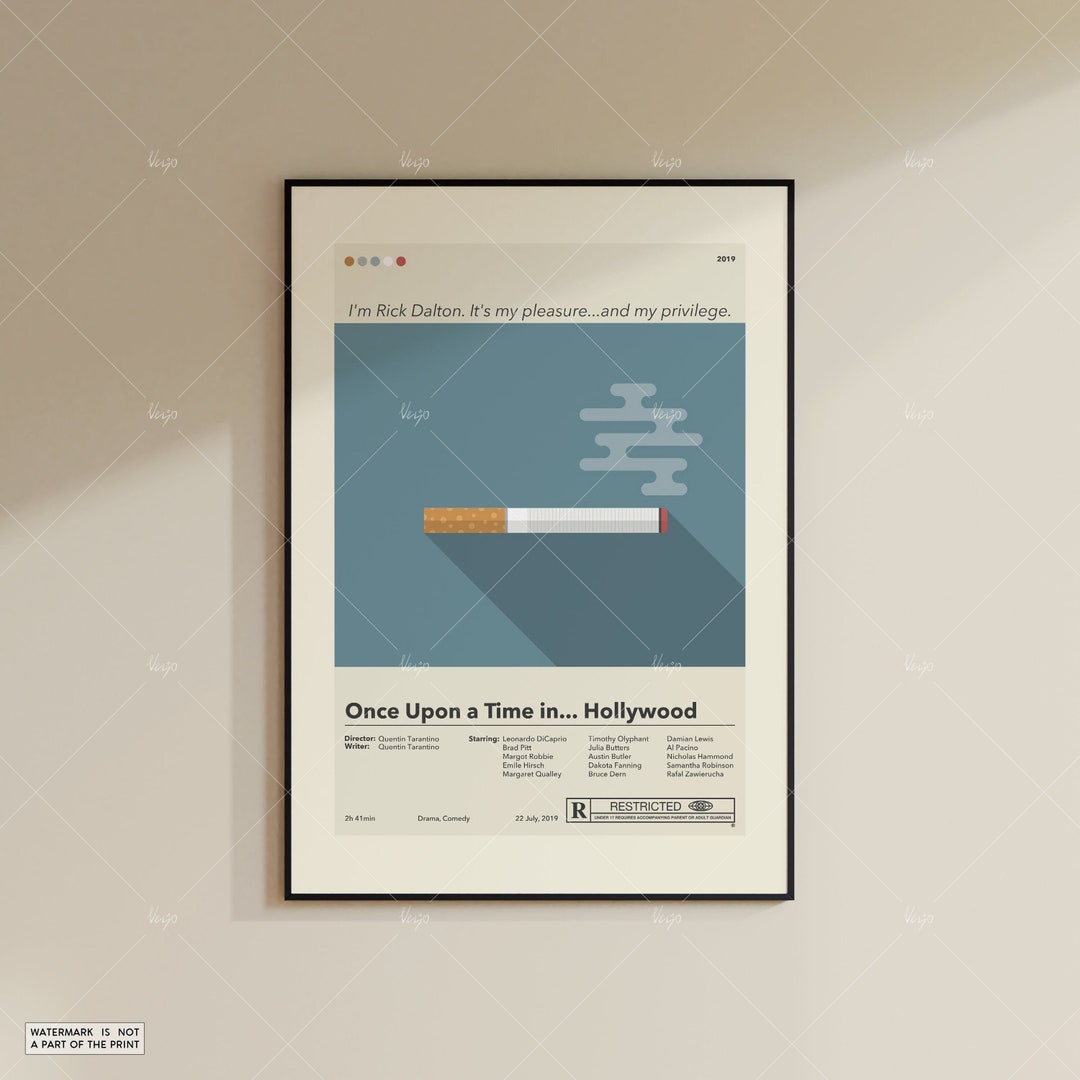 Once Upon a Time In... Hollywood Poster Quentin Tarantino Minimalist ...