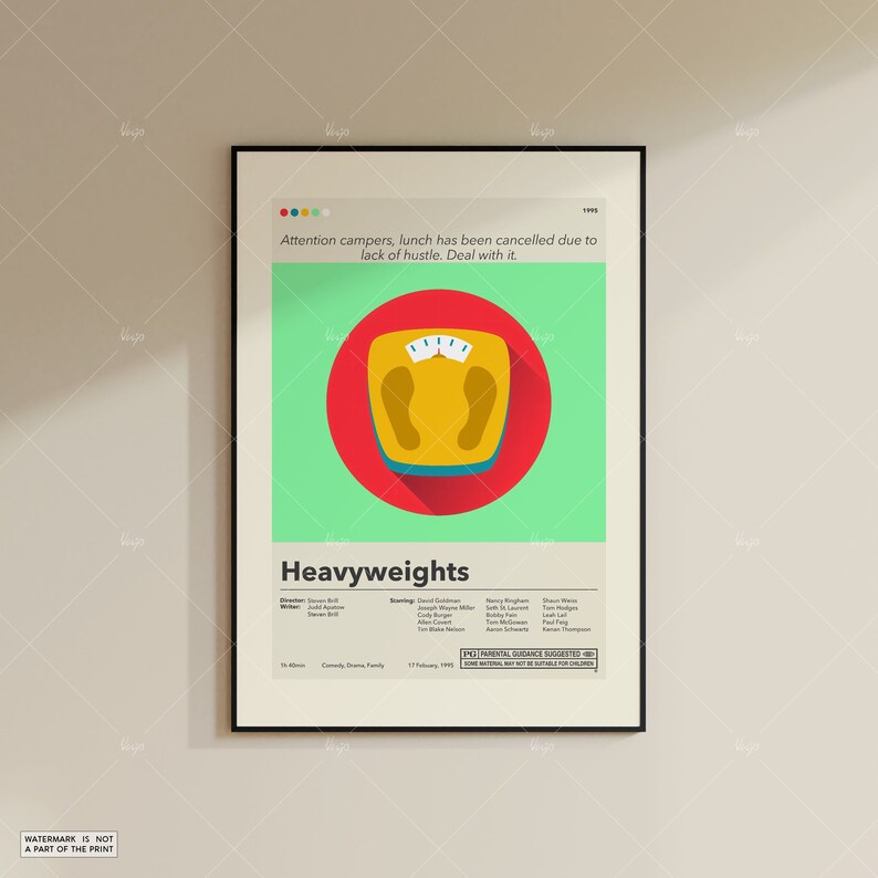 Heavyweights Poster Steven Brill Minimalist Movie Poster Custom Movie ...