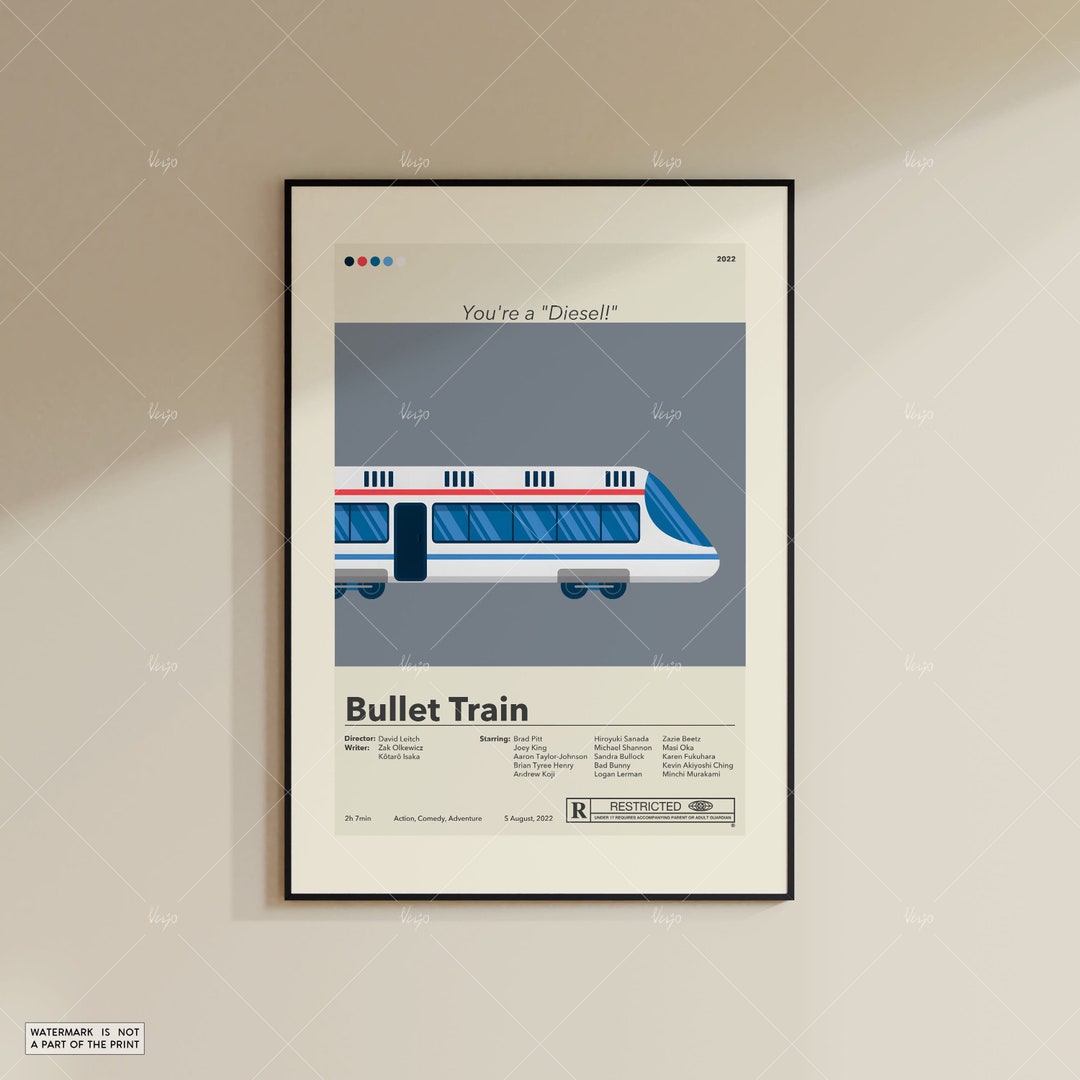 Bullet Train Poster David Leitch Minimalist Movie Poster Custom Movie ...