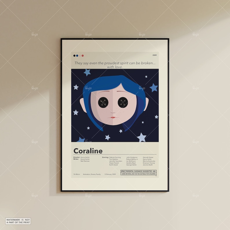 Coraline Poster | Henry Selick | Minimalist Movie Poster | Custom Movie ...