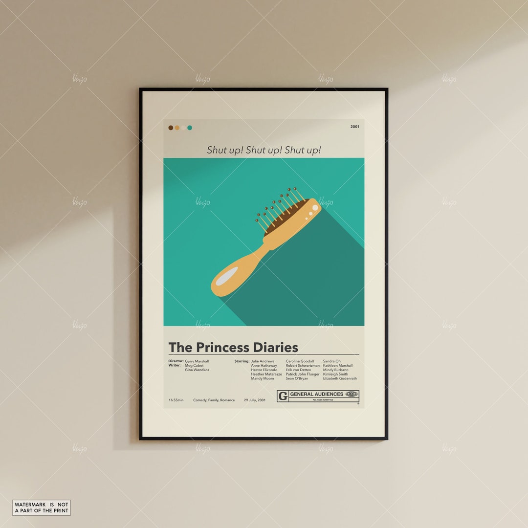 The Princess Diaries Poster Garry Marshall Minimalist Movie Poster ...