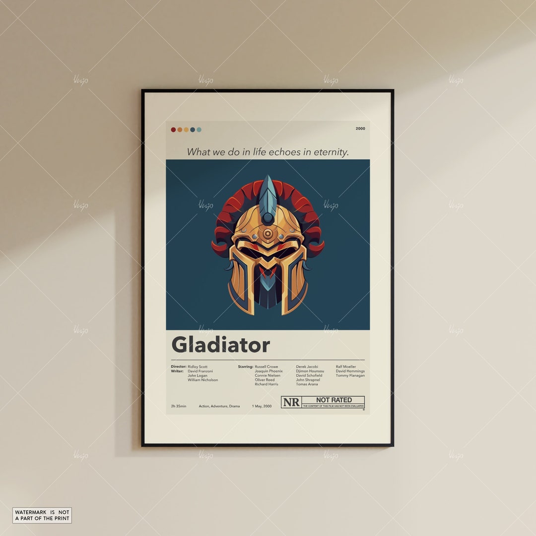 Gladiator Poster Ridley Scott Minimalist Movie Poster Custom Movie ...