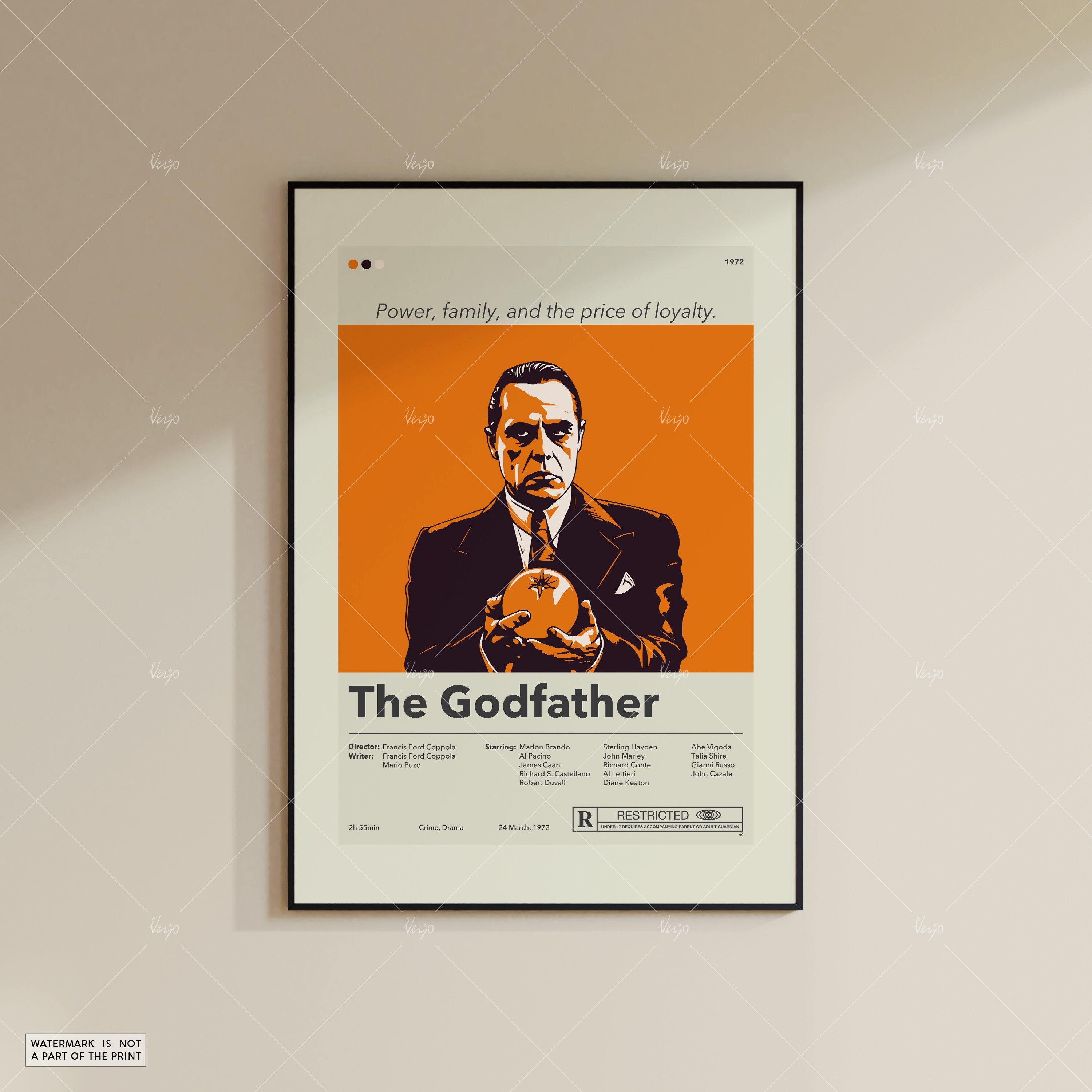 The Godfather Poster Francis Ford Coppola Minimalist Movie Poster ...
