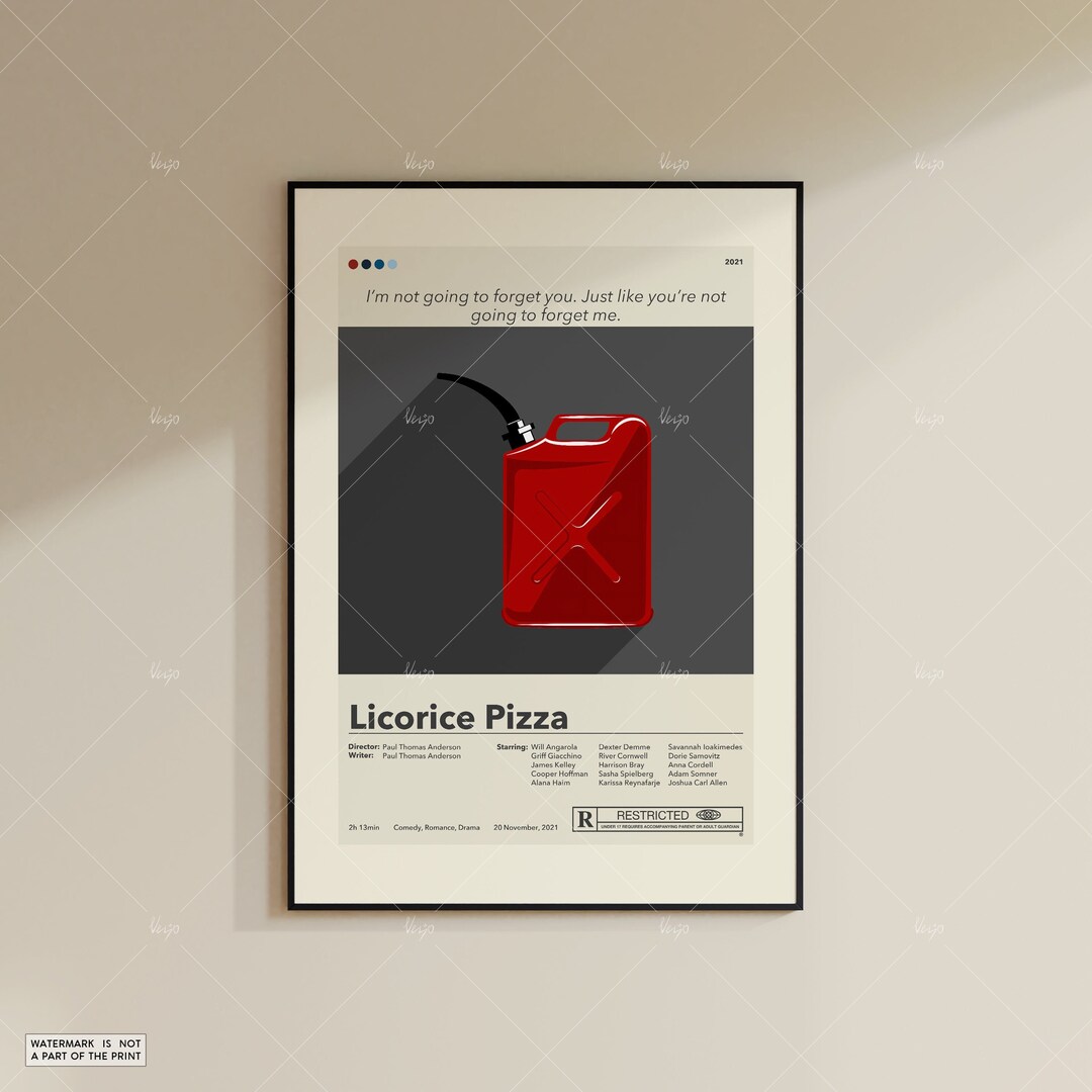 Licorice Pizza Poster Paul Thomas Anderson Minimalist Movie Poster ...