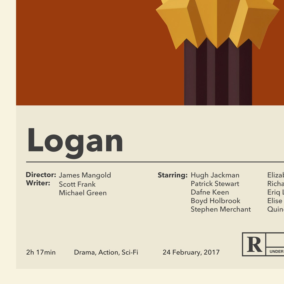 Logan Poster James Mangold Minimalist Movie Poster Custom Movie Posters ...
