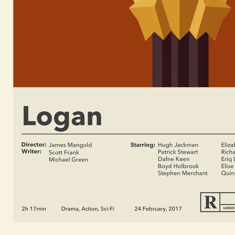 Logan Poster James Mangold Minimalist Movie Poster Custom Movie Posters ...