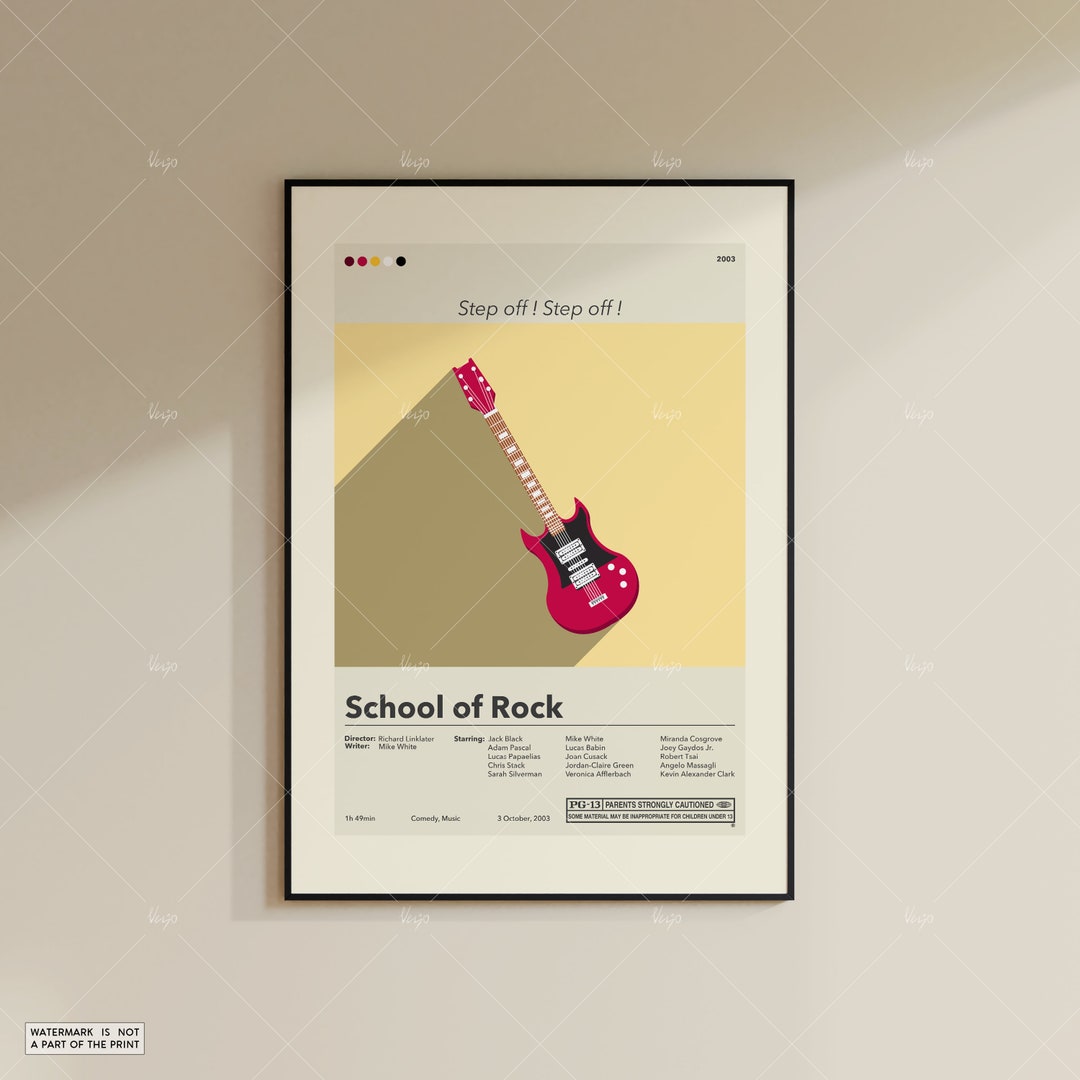 School of Rock Poster Richard Linklater Minimalist Movie Poster Custom ...