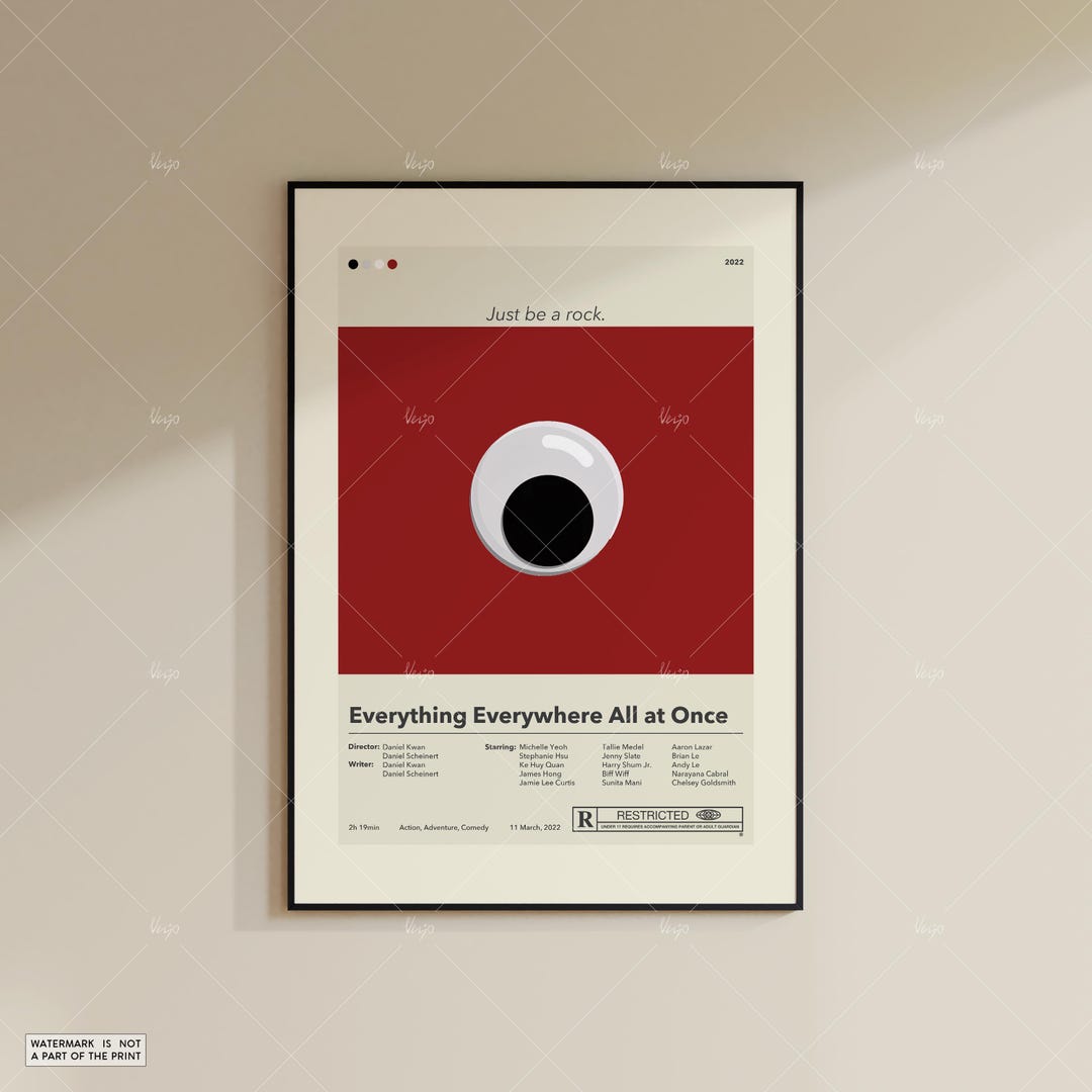 Everything Everywhere All at Once Poster Daniel Kwan Minimalist Movie ...