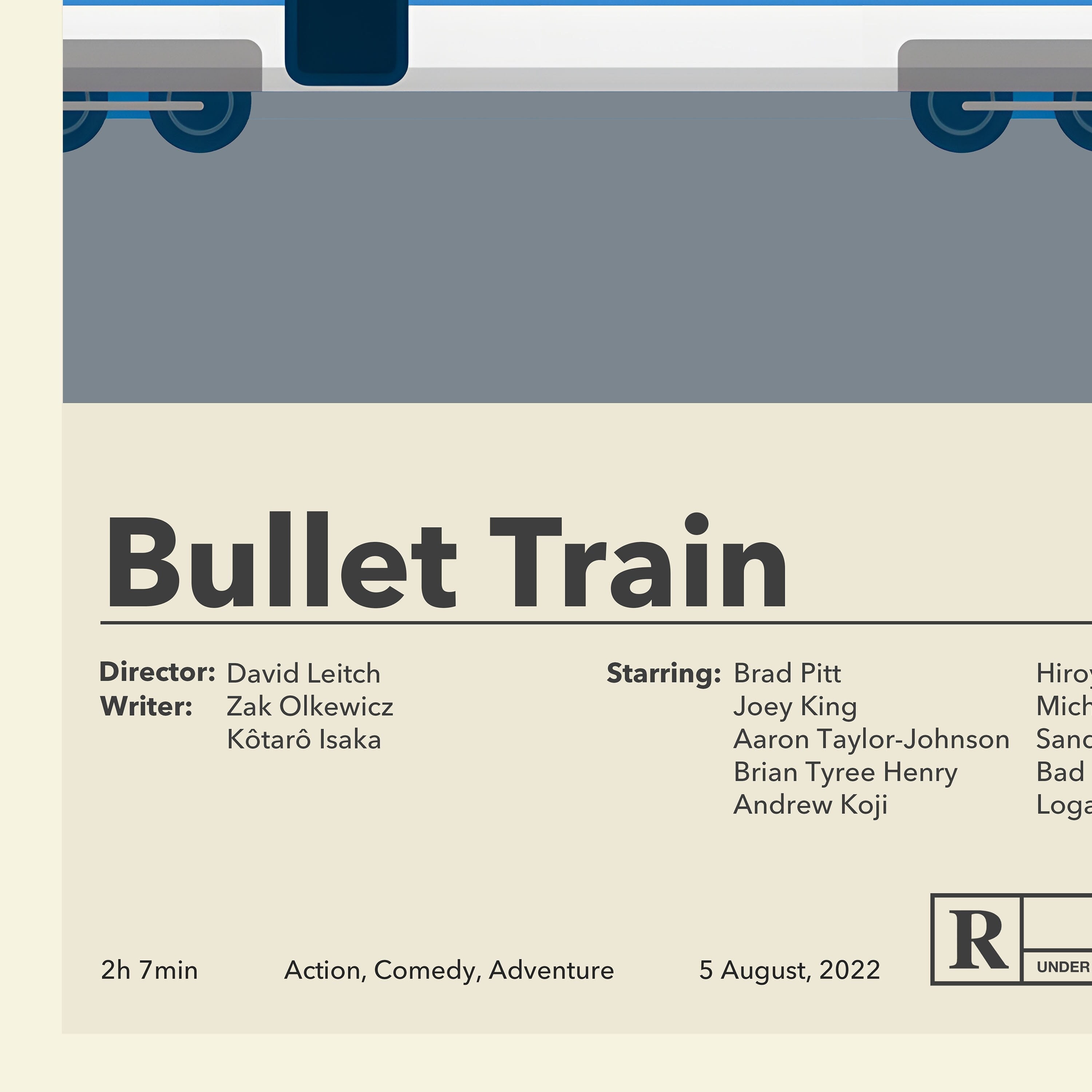 Bullet Train Poster David Leitch Minimalist Movie Poster Custom Movie ...