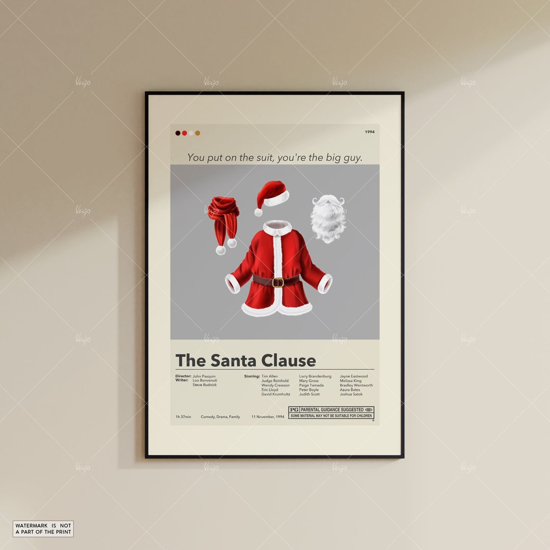 The Santa Clause Poster John Pasquin Minimalist Movie Poster Custom ...