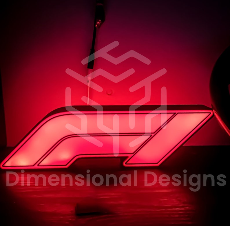 F1 Logo RGB LED Lamp/ Nightlight remote APP Controlled - Etsy Australia