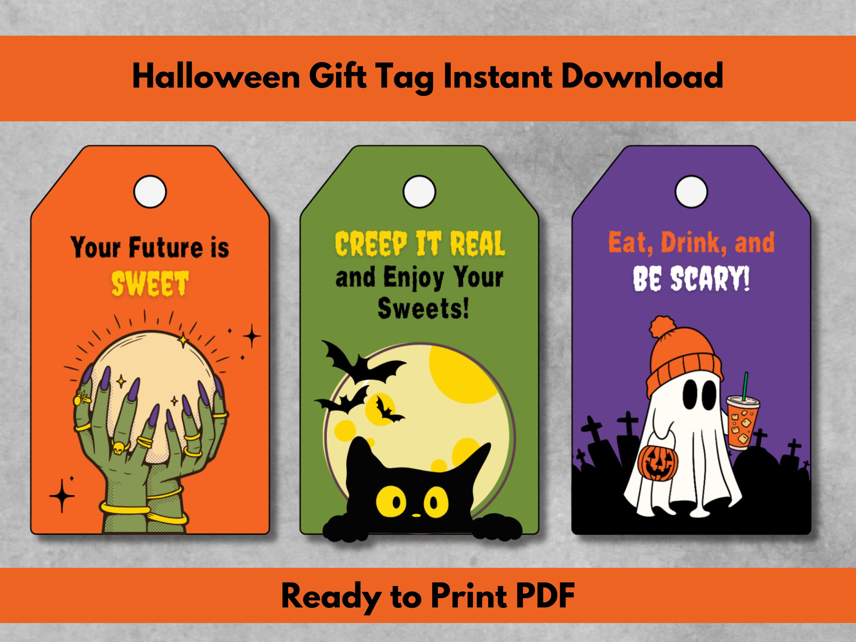 Printable Halloween Treat Tag | Spooky Cute Treat Bag Tags | Party ...