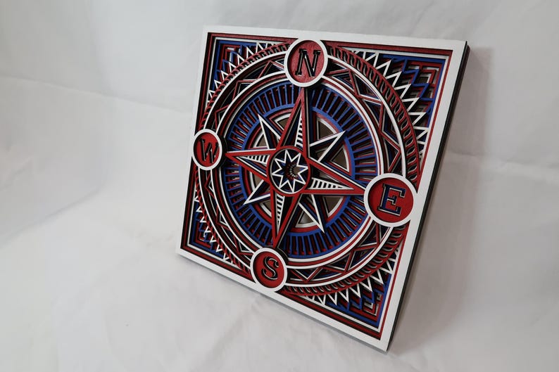Compass Rose Mandala Color Pattern: Patriot, Compass Art, Layered Art ...