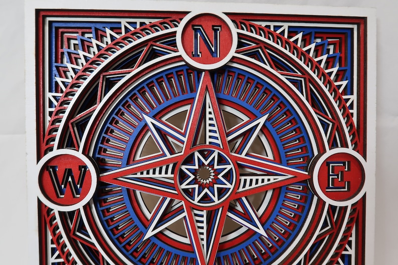 Compass Rose Mandala Color Pattern: Patriot, Compass Art, Layered Art ...
